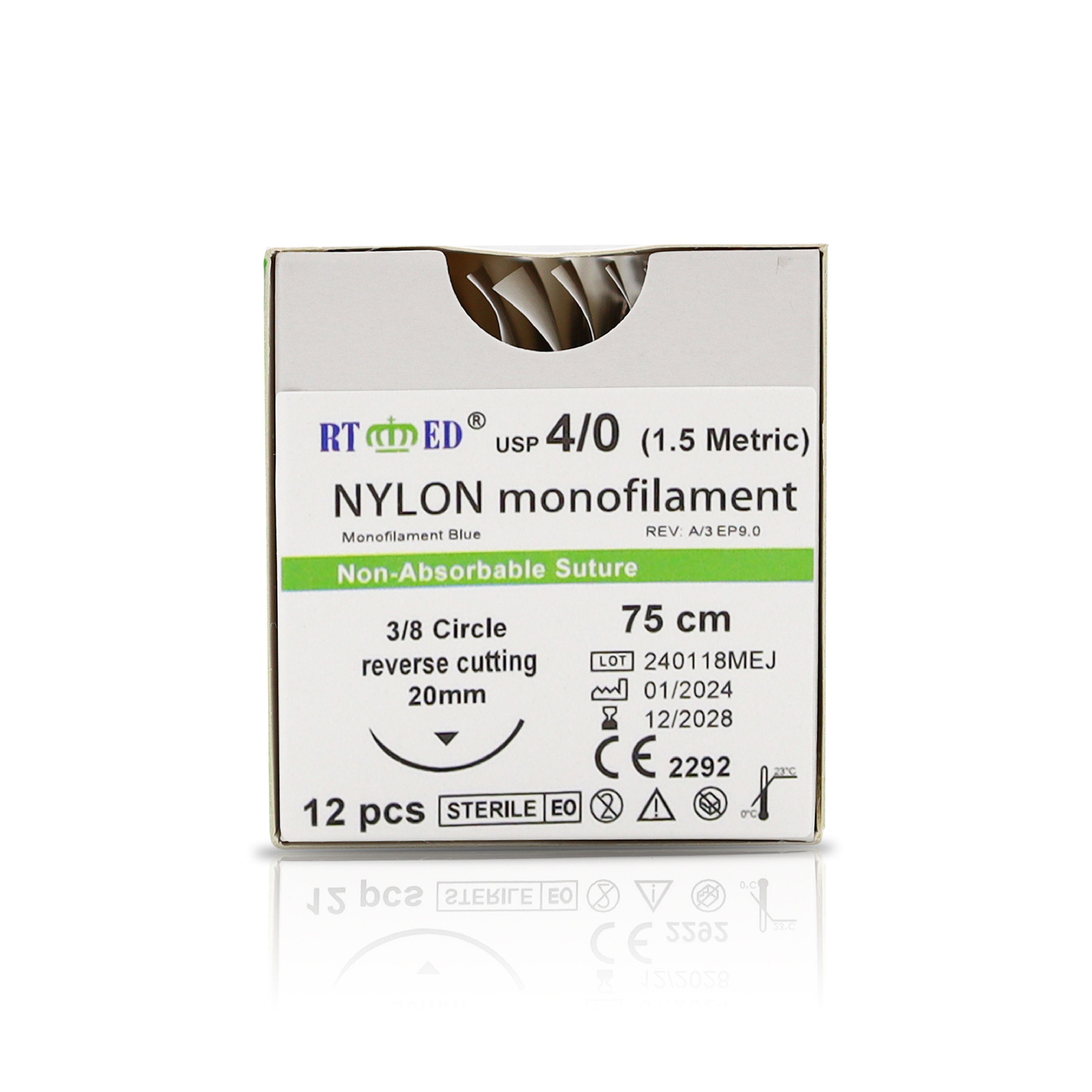 4/0 Nylon Suture Thread Medical Needle Non-absorbable for Suture ...