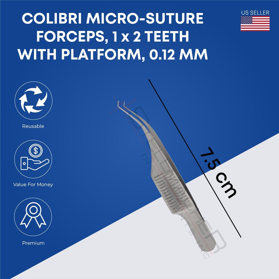 Barraquer Colibri Micro Suture Forceps 1 X 2 Teeth 0.12 Mm, With ...