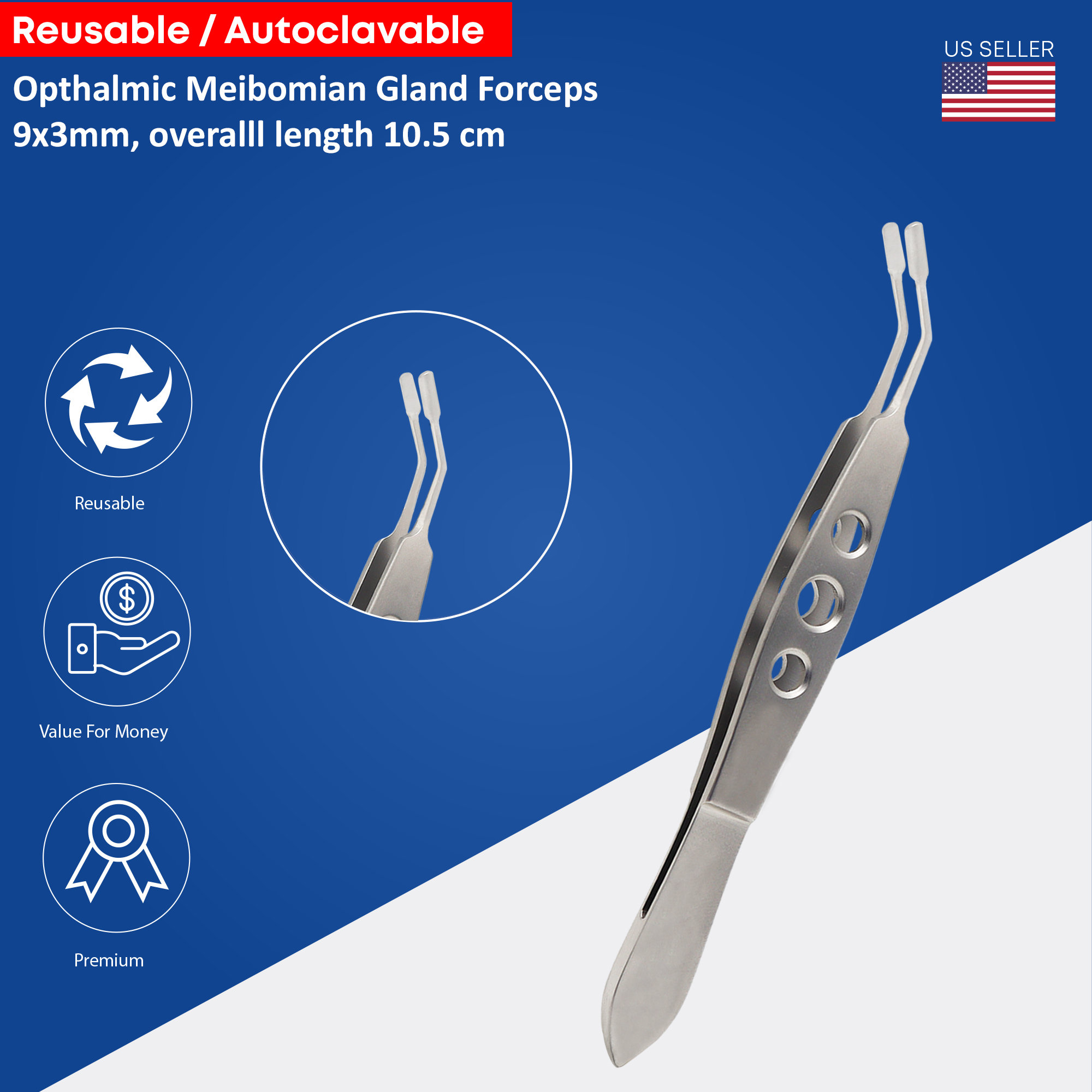 Meibomian Gland Expressor Stainless Steel Eyelid Massage Tweezers for ...