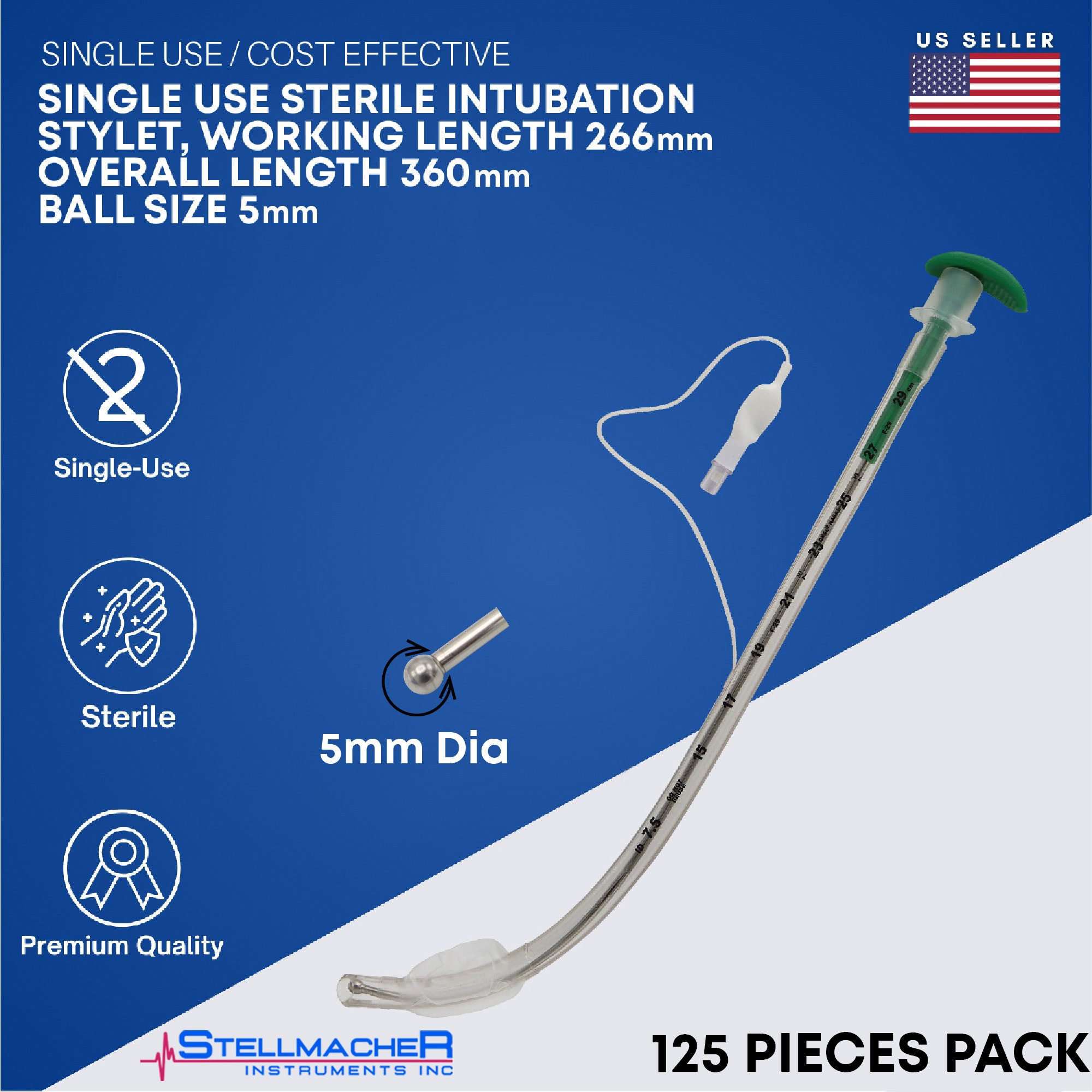 Intubation Stylet Sterile Single Use Stylets Anesthesia Instruments 125 ...