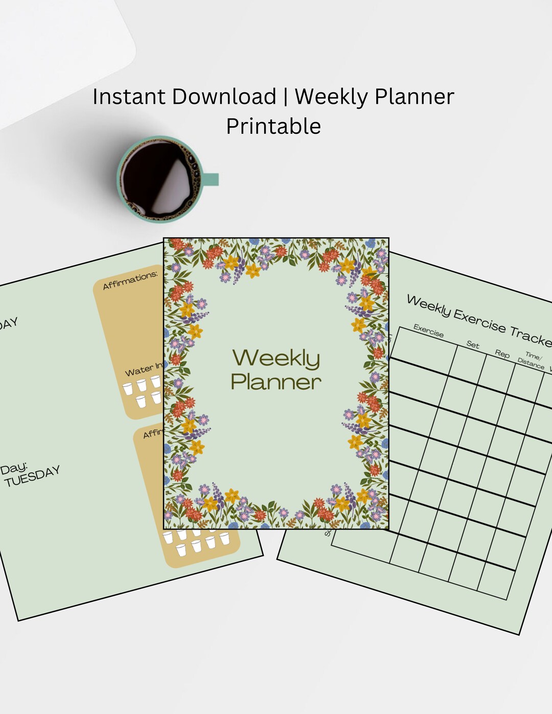 Digital Weekly Planner | Chic Floral | Customizable - Etsy