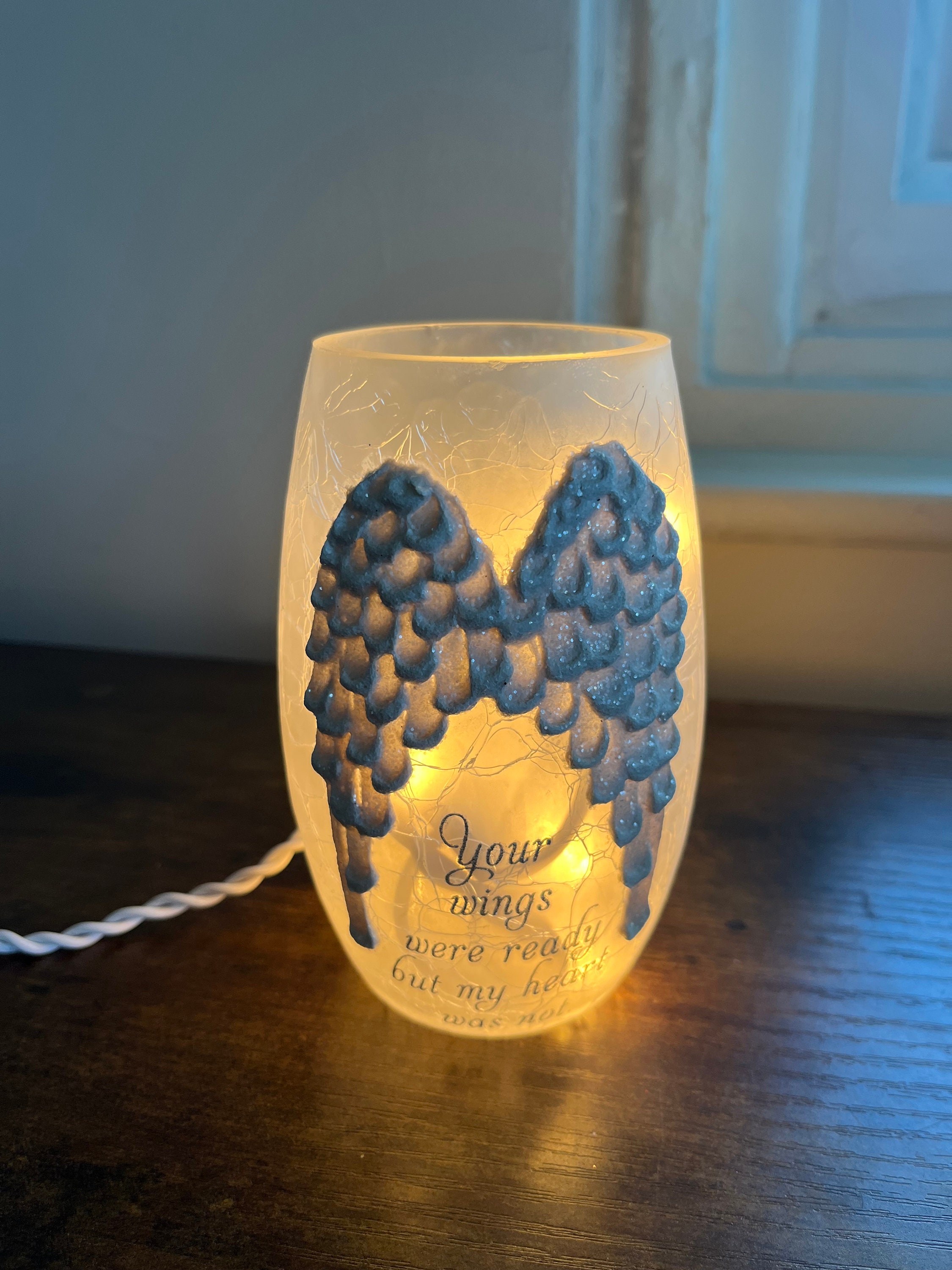 Stony Creek Angel Wings Lighted Vase Lamp - Etsy