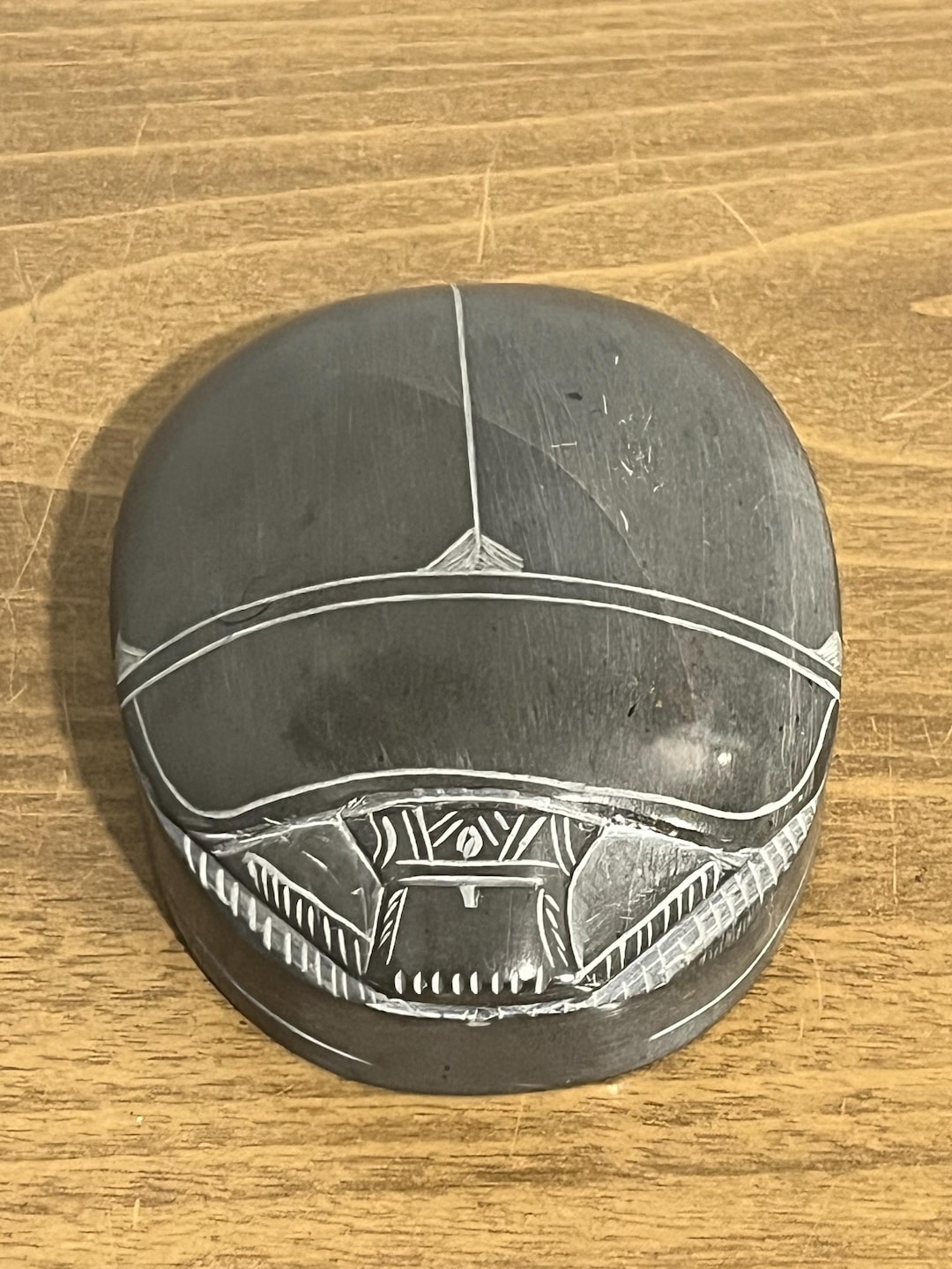 Vintage Egyptian Carved Stone Scarab With Hieroglyphics on the Bottom ...