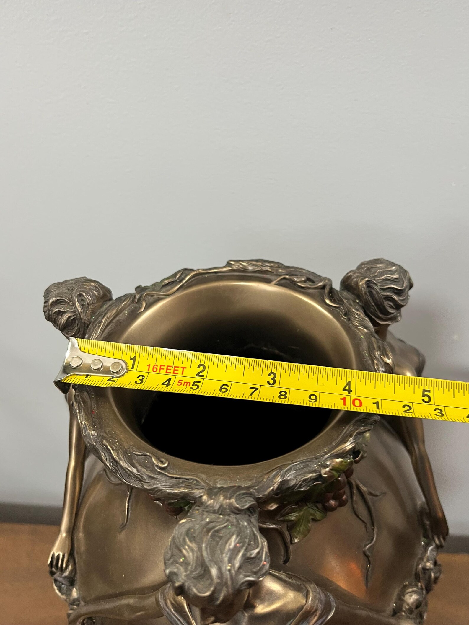 Vintage Art Nouveau 3 Graces Composite Vase With Bronze Finish Summit ...