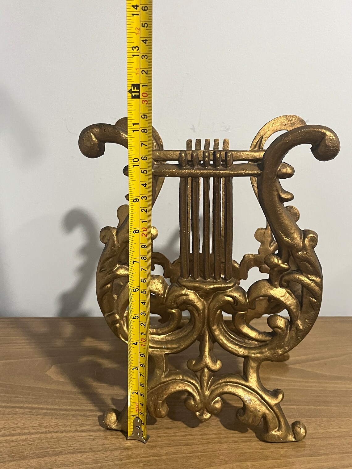 Vtg Brass Harp Shaped Magazine Rack - Etsy