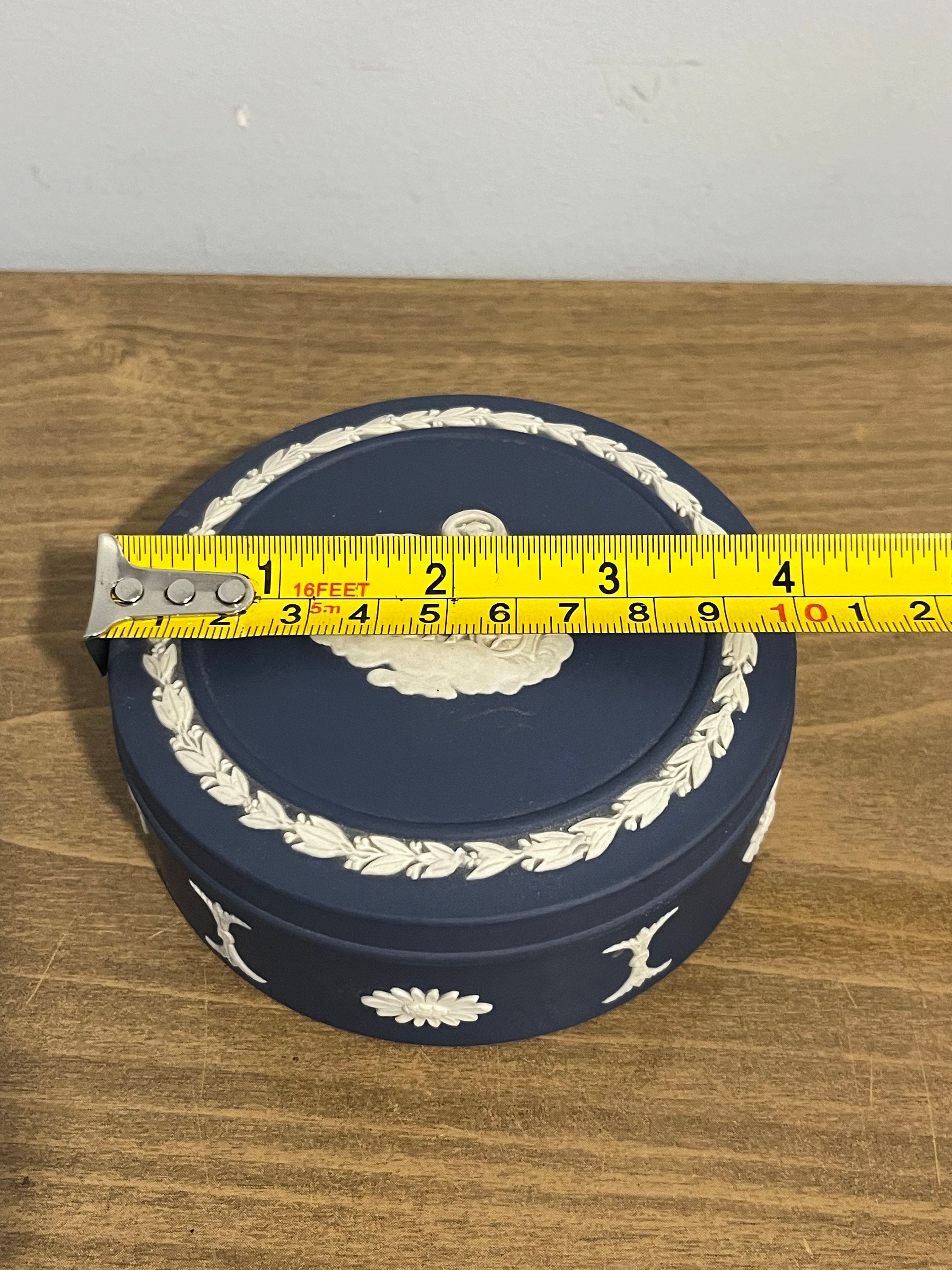 Wedgwood Jasperware Portland Blue Athena Trinket Box - Etsy