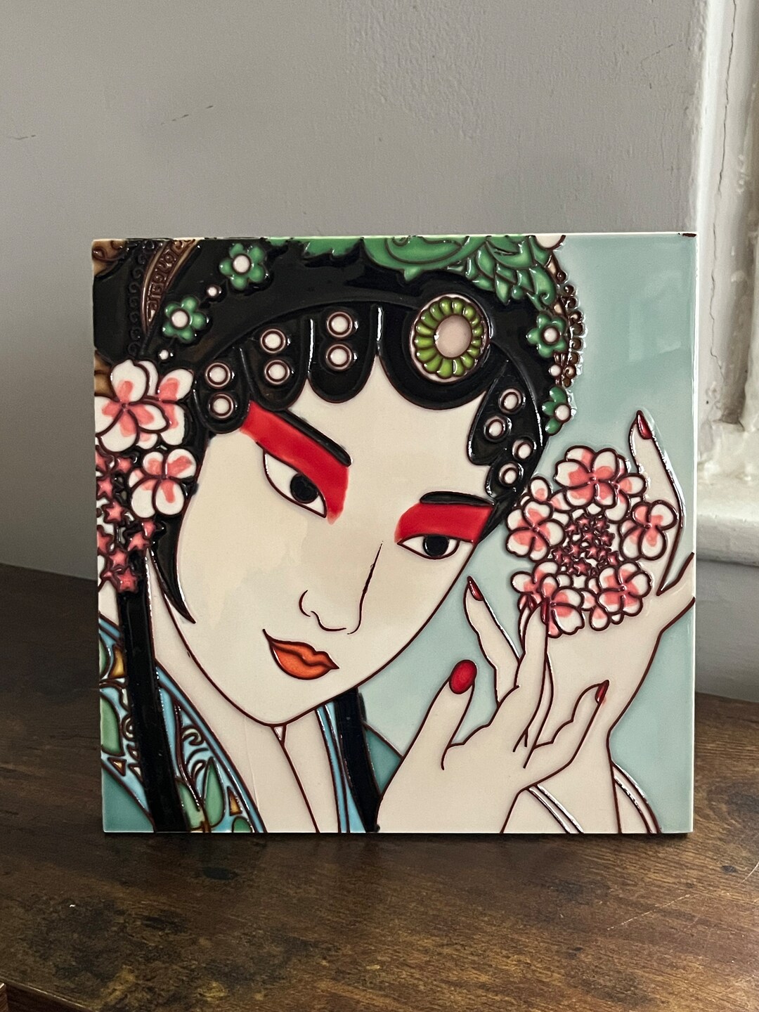 Pure Land Chinese Opera Singer Ceramic Till Wall/rable Art - Etsy