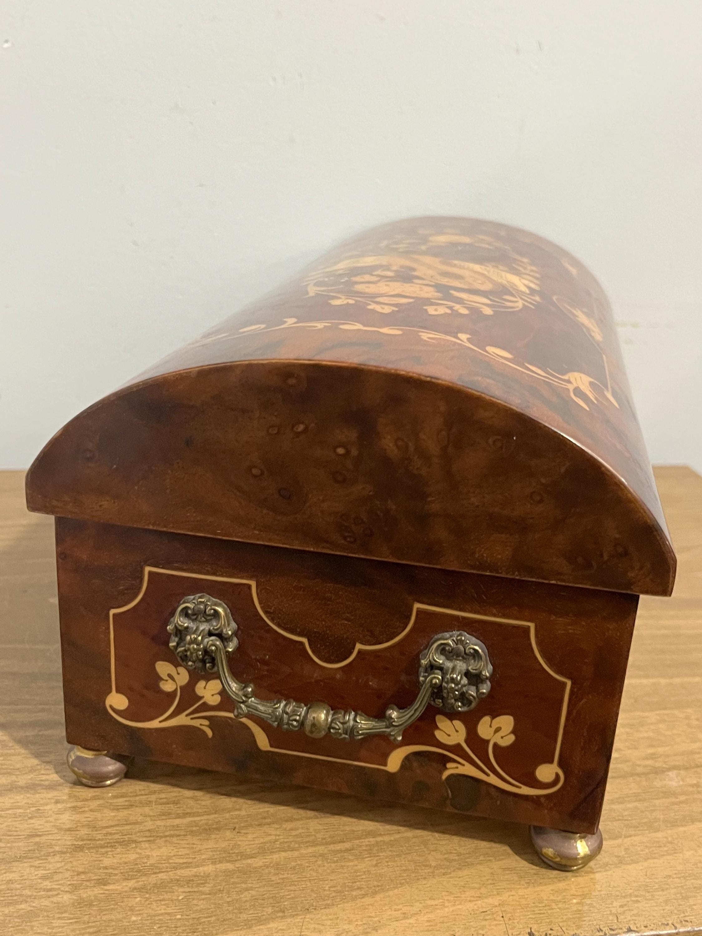 Vintage Italian Inlaid Wood Music Box - Etsy