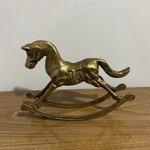 Vtg Solid Brass Rocking Horse - Etsy