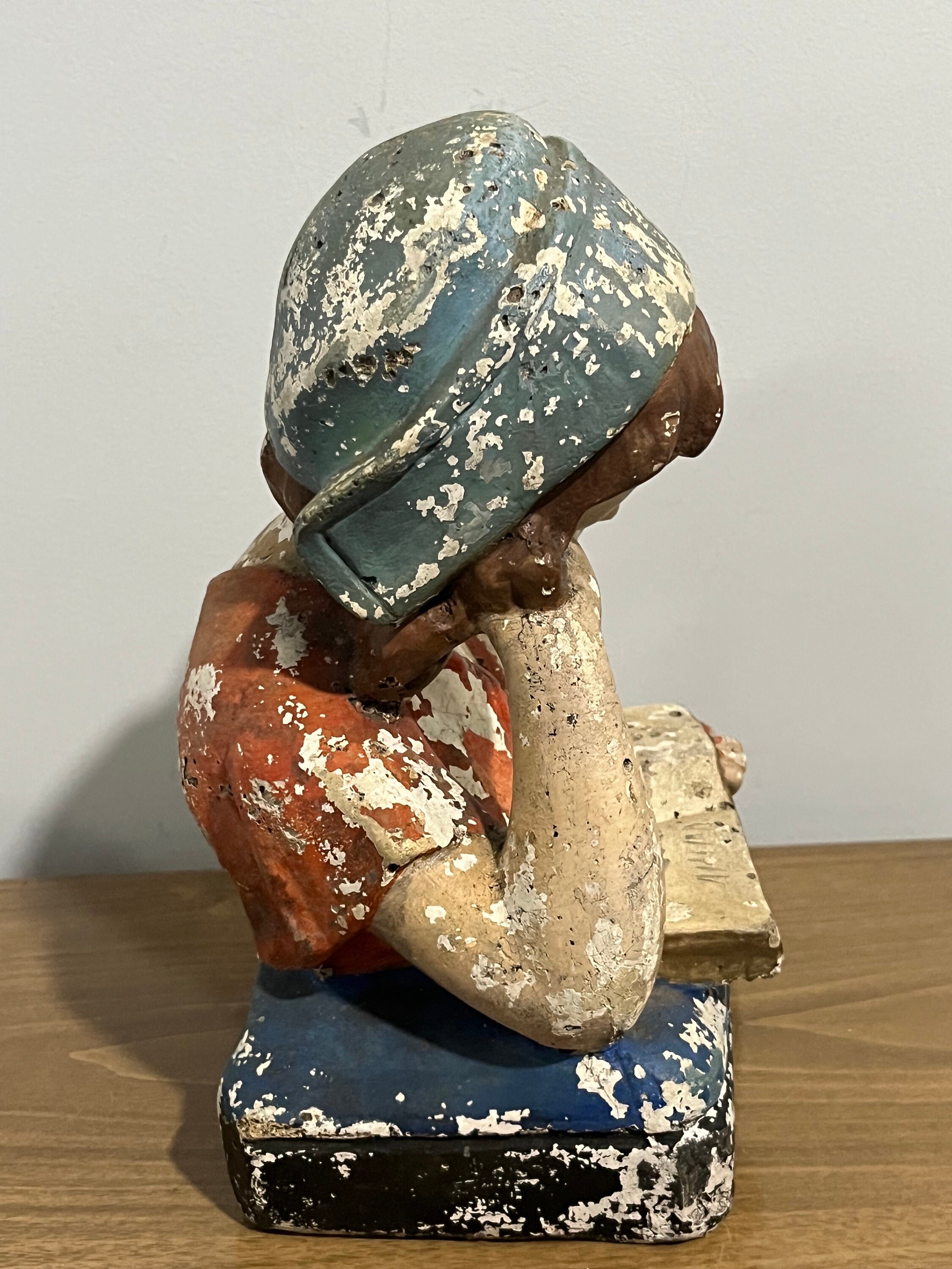 Antique/vintage Statue of Little Girl Reading Signed Van HAAS 1867 - Etsy