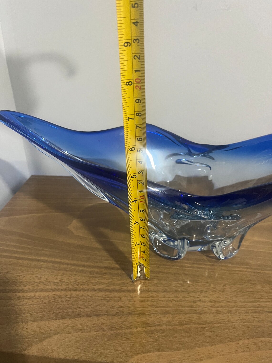 Modern Large Blue Clear Glass Decorative Murano Bowl - Etsy