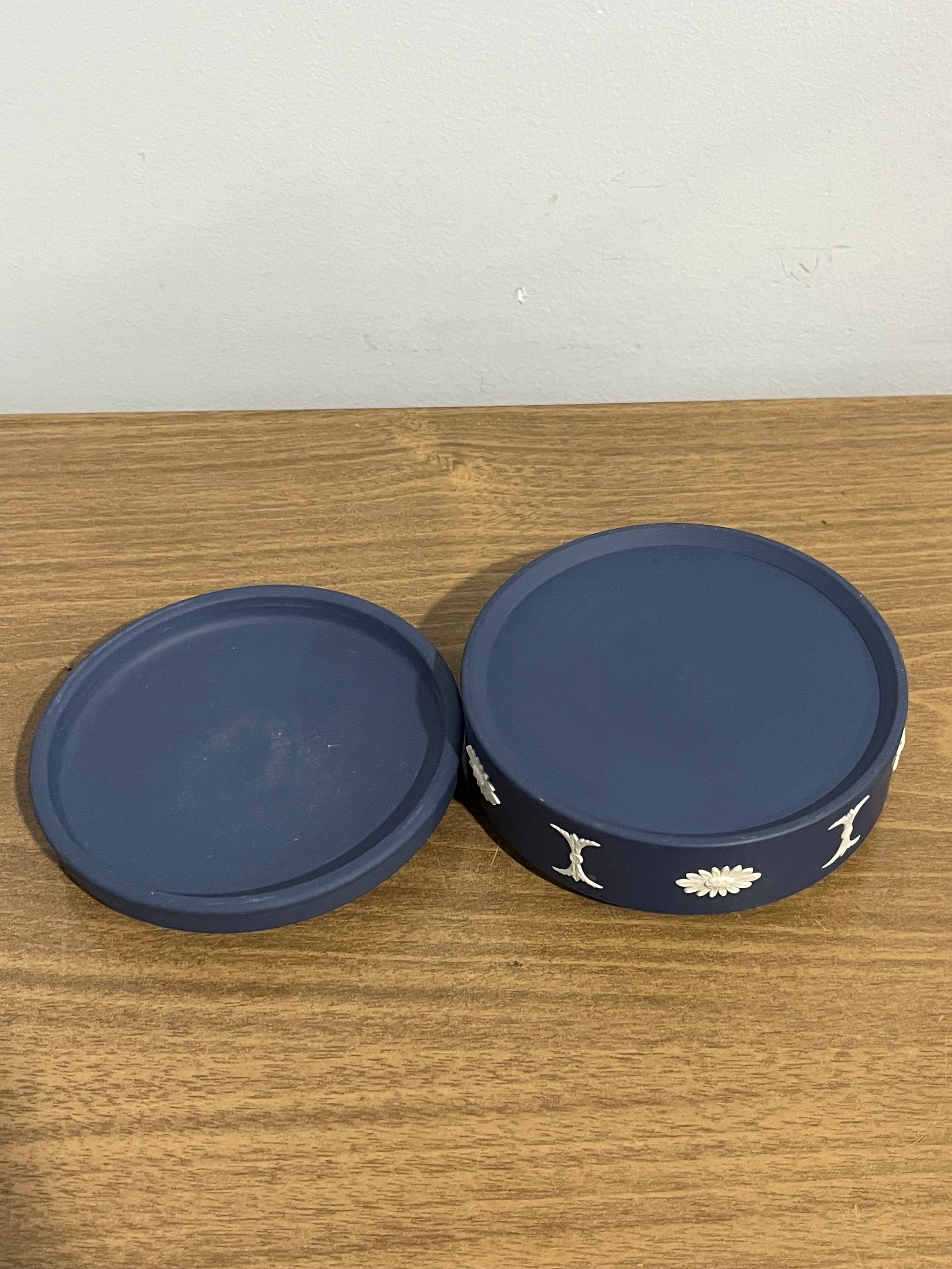 Wedgwood Jasperware Portland Blue Athena Trinket Box - Etsy