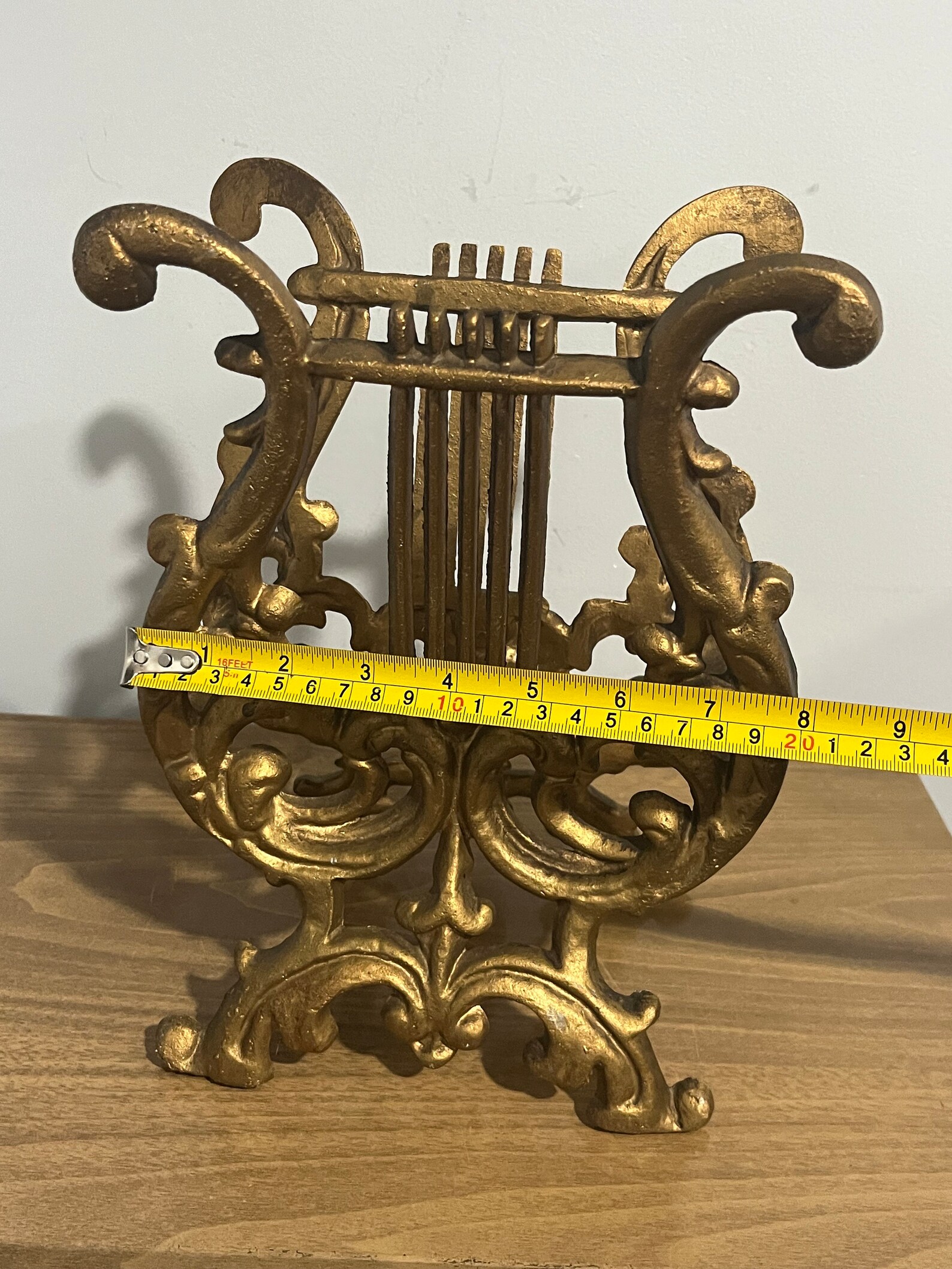 Vtg Brass Harp Shaped Magazine Rack - Etsy