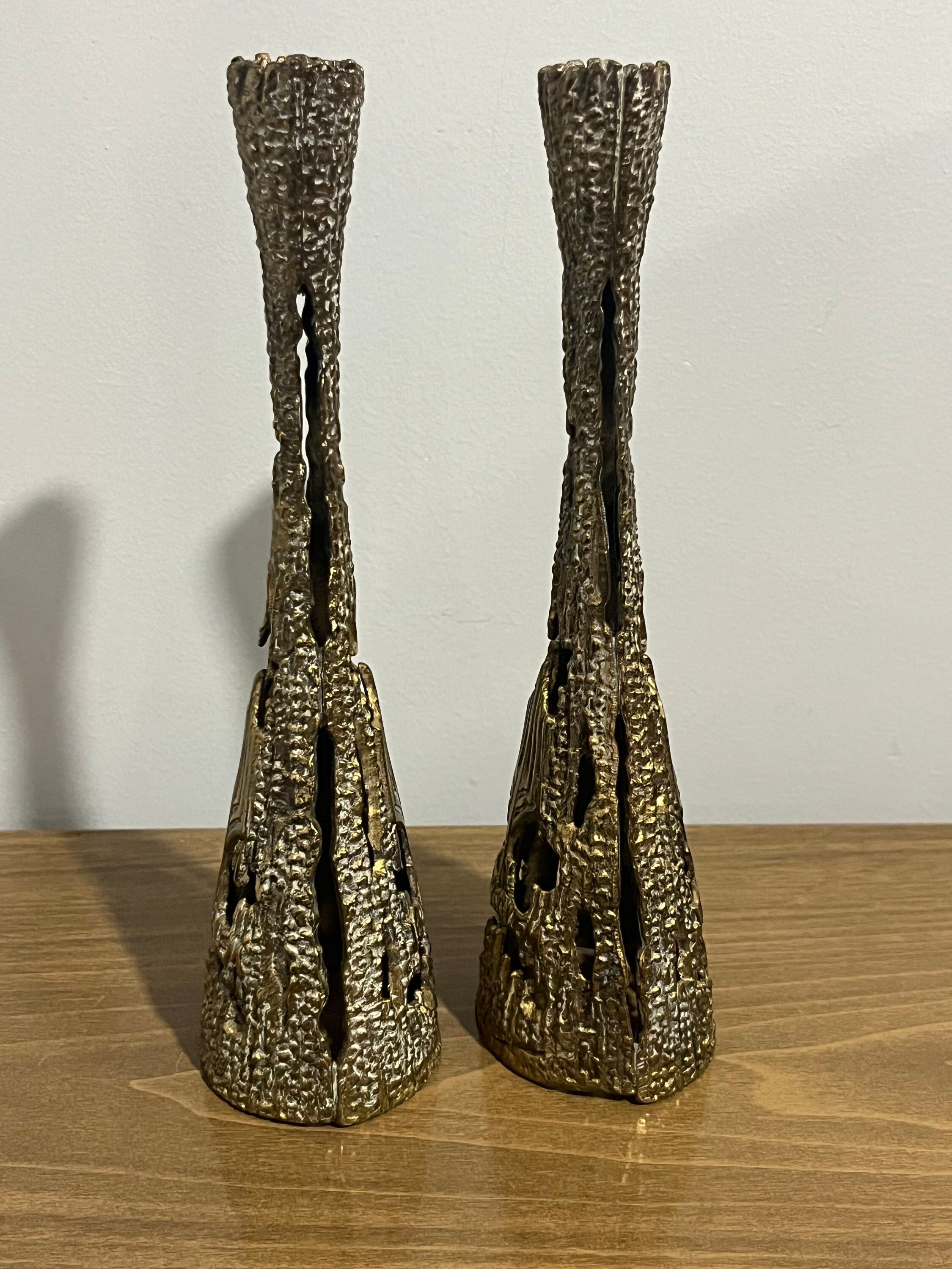 Wainberg israel Brass Shabbat Candle Holder Pair - Etsy Israel