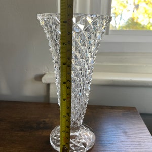 Vintage Cristal Diamond Cut Glass Vase - Etsy