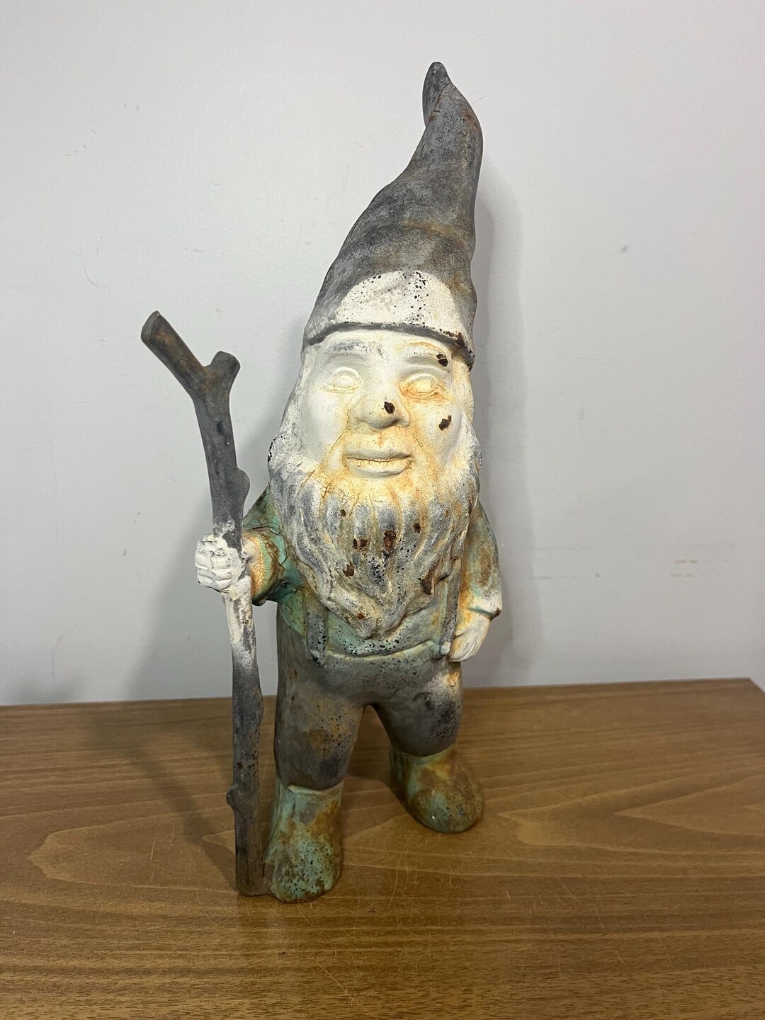 Antique Heavy Painted Cast Iron Garden Gnome - Etsy