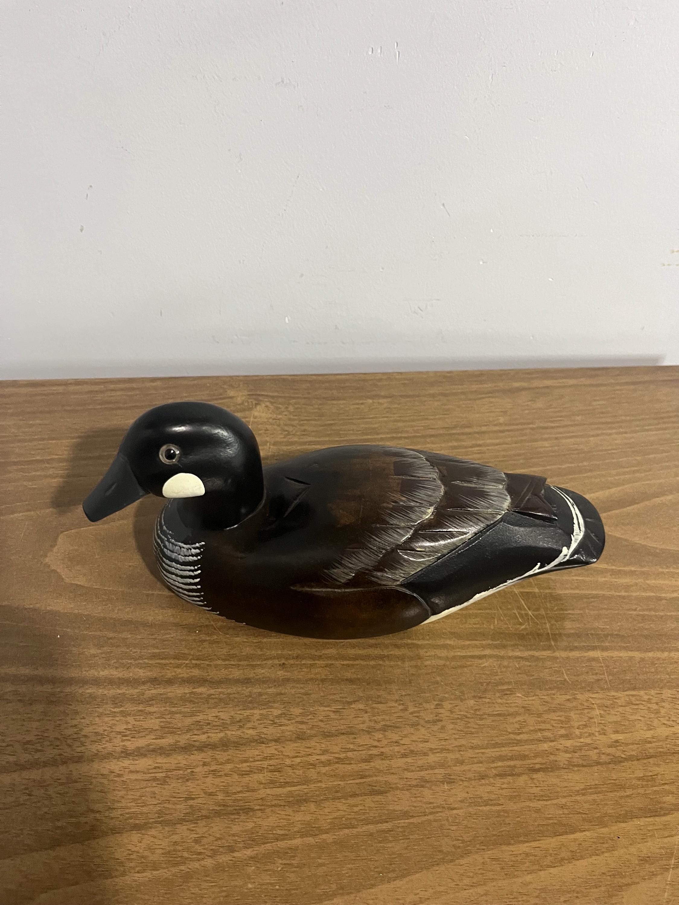 Vintage Hand Carved Painted Wood Duck - Etsy
