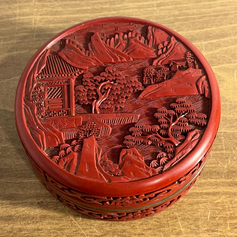 Carved Red Cinnabar - Etsy