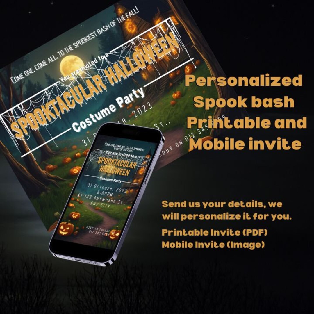 Spooktacular Halloween Digital Invitation - Etsy