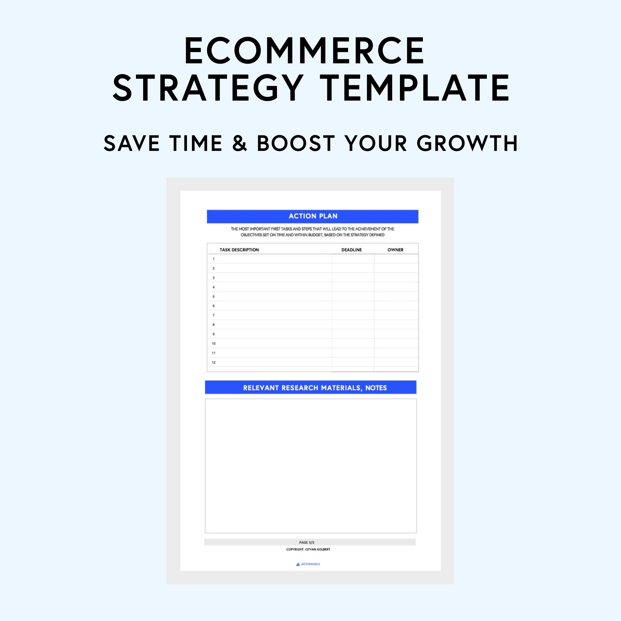 Ecommerce Strategy Template - Fillable and Printable Strategy for ...