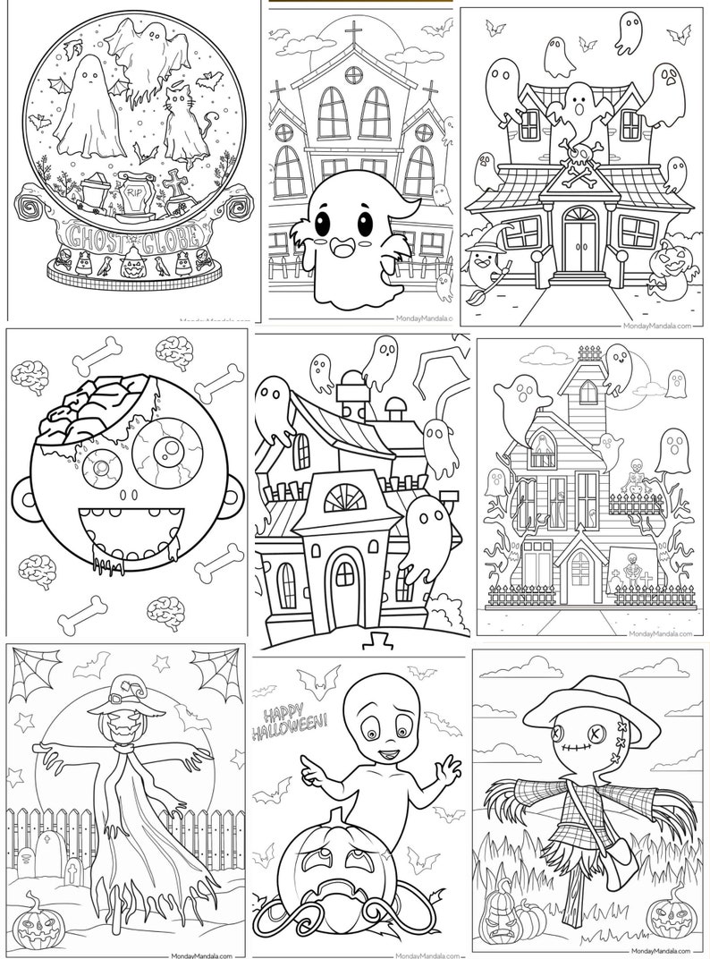 Printable Halloween Coloring Pages, Halloween Coloring Pages, Halloween ...