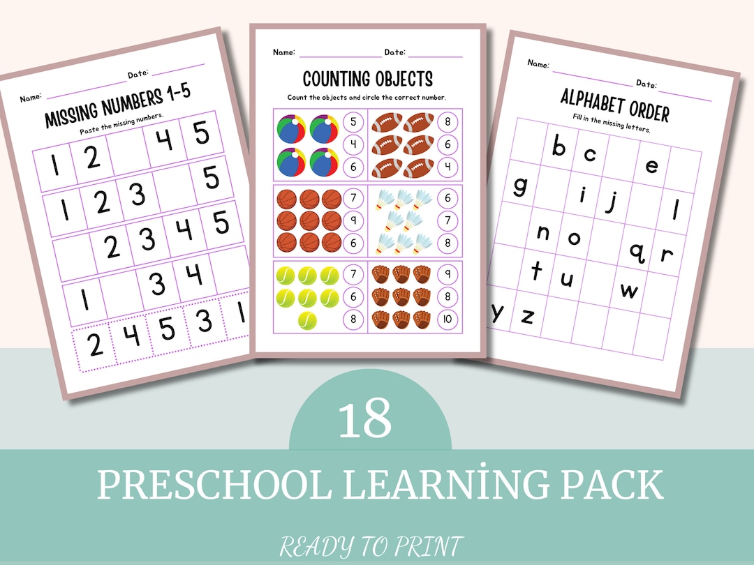 PRESCHOOL LEARNİNG Pack,preschool Learning Package ,children 2 to 6 ...