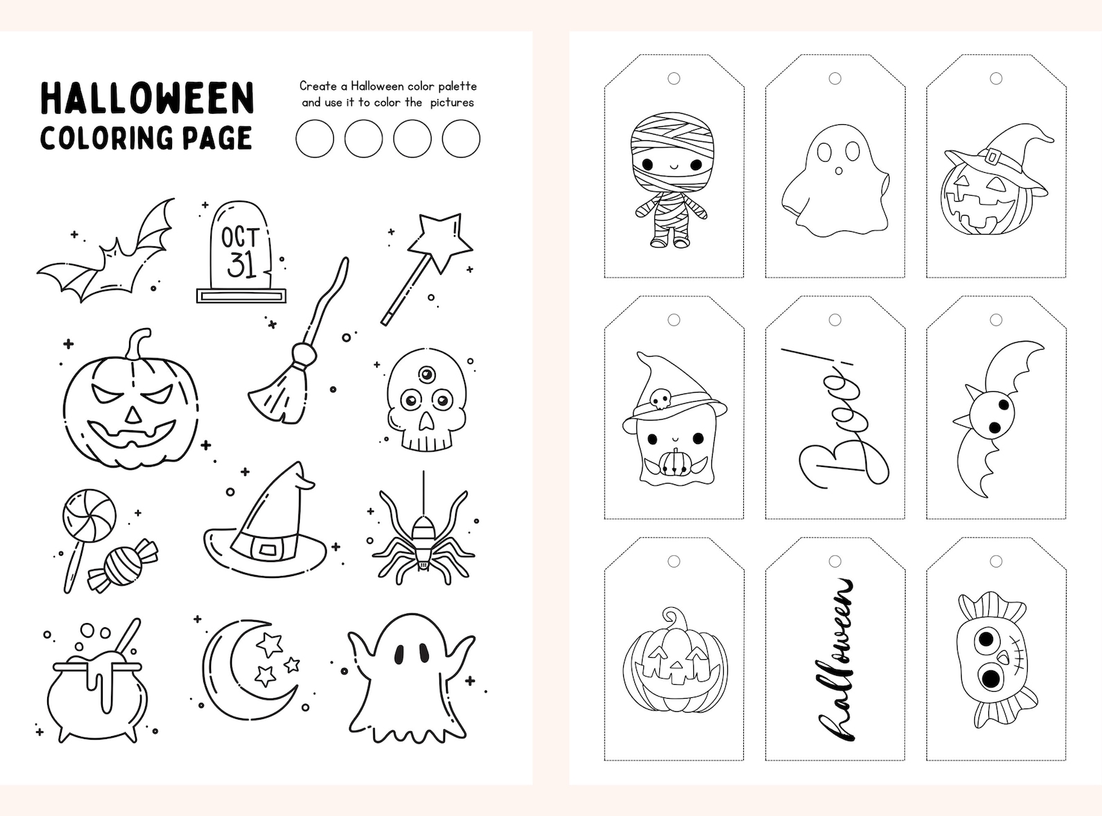 Printable Halloween Coloring Pages, Halloween Coloring Pages, Halloween ...