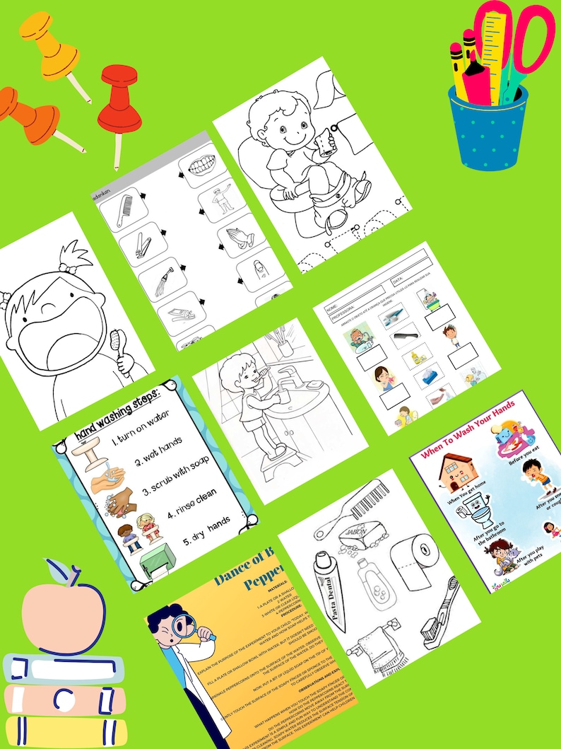 Preschool Self Care Activity Worksheets - Etsy