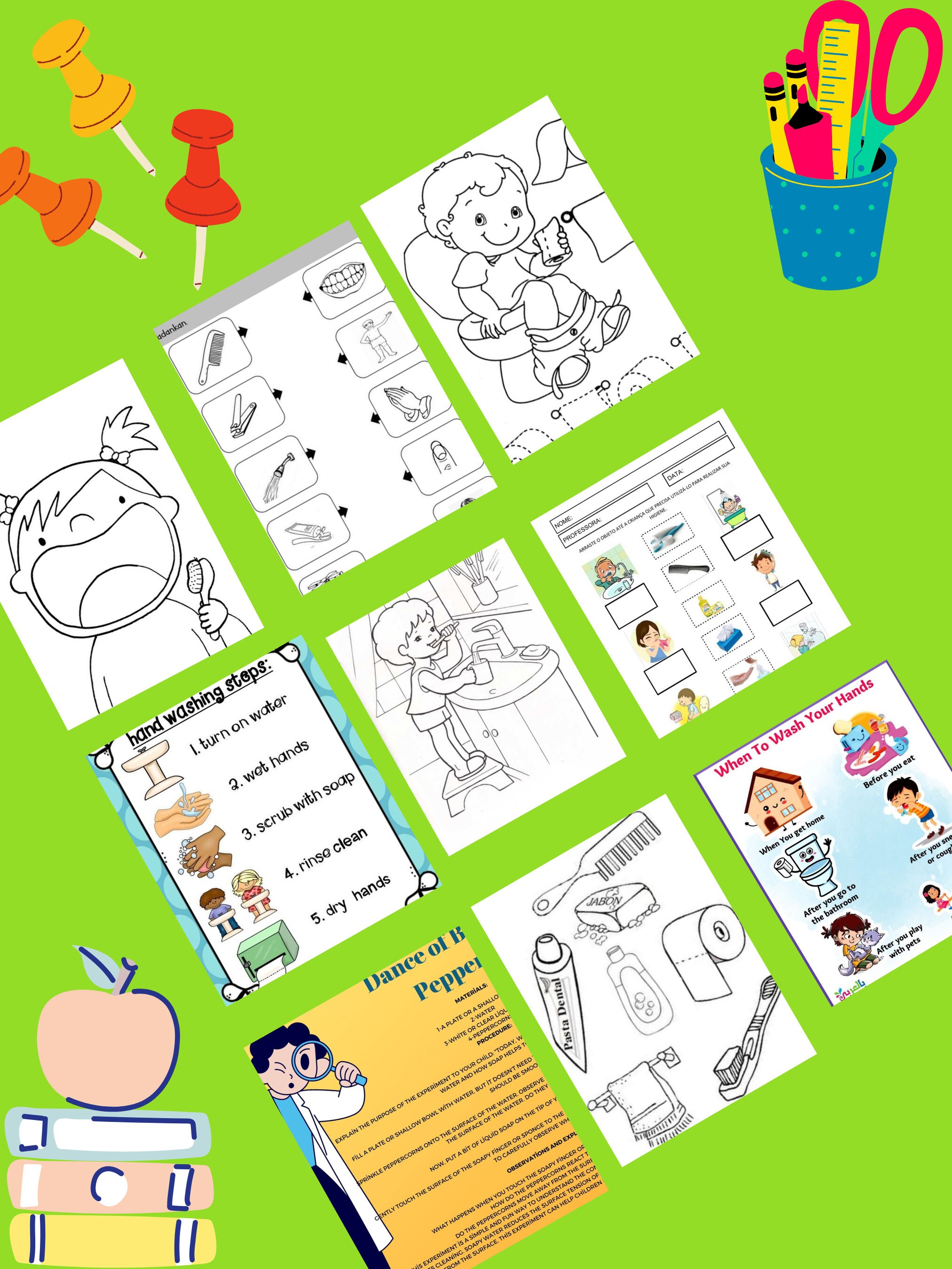 Preschool Self Care Activity Worksheets - Etsy