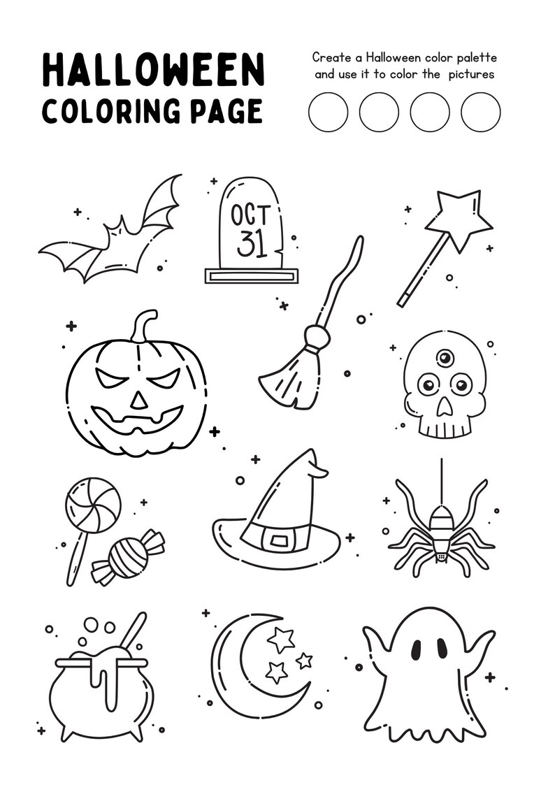 Printable Halloween Coloring Pages, Halloween Coloring Pages, Halloween ...