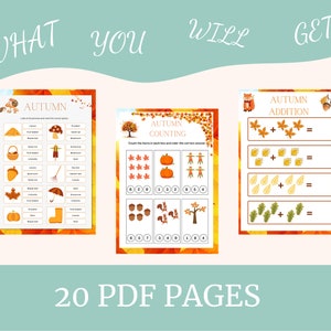 Autumn Preschool Activity Book: Counting & Coloring Pages (digital ...