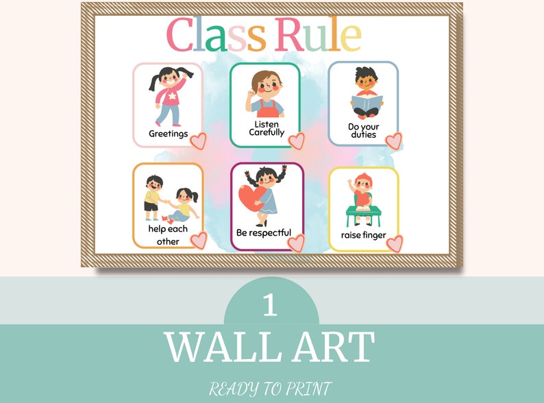 Printable Classroom Rules Download PDF | Daycare Rules | Classroom ...
