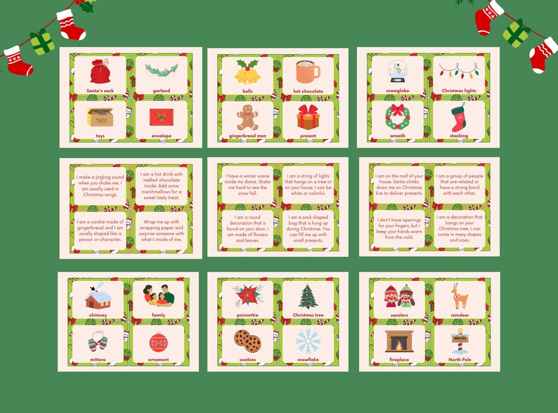 Christmas Vocabulary Flashcards: Speech Therapy Learning (digital ...