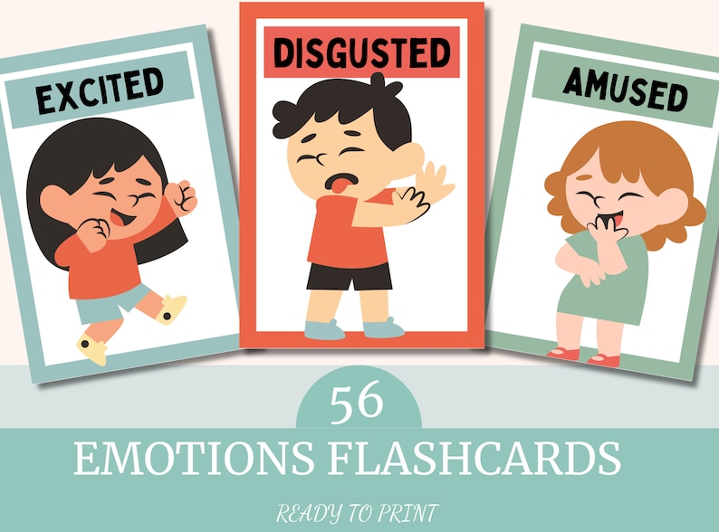 Emotion Flashcards: Montessori Learning Materials (digital Download) - Etsy