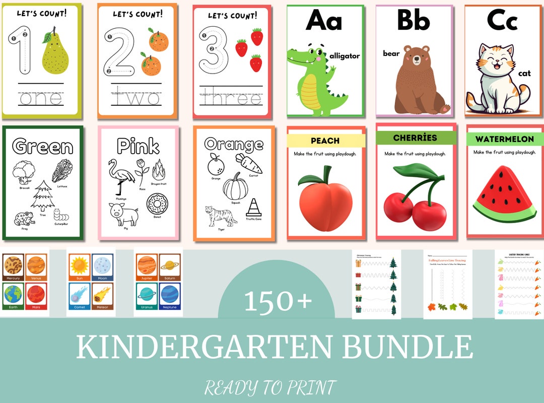 Preschool Kindergarten Learning Bundle: Activity Worksheets (digital ...