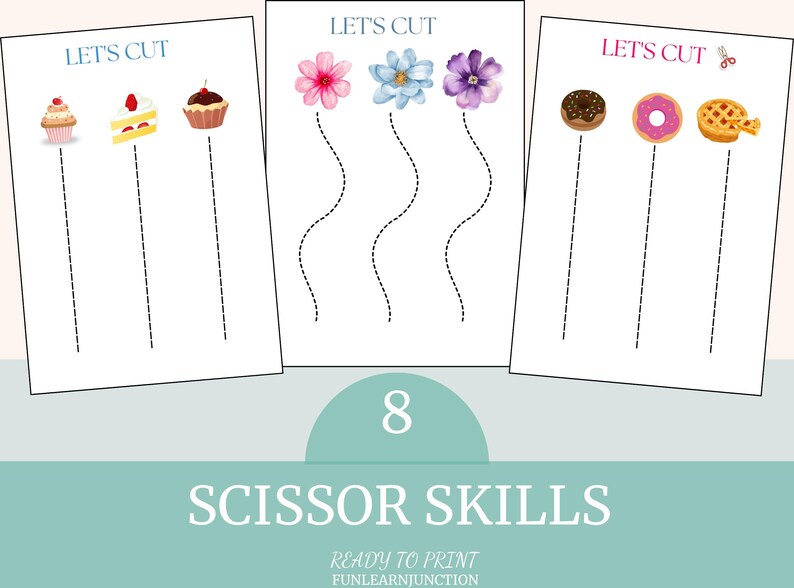 Scissor Skills Practice: Preschool Cutting Worksheets (digital PDF) - Etsy