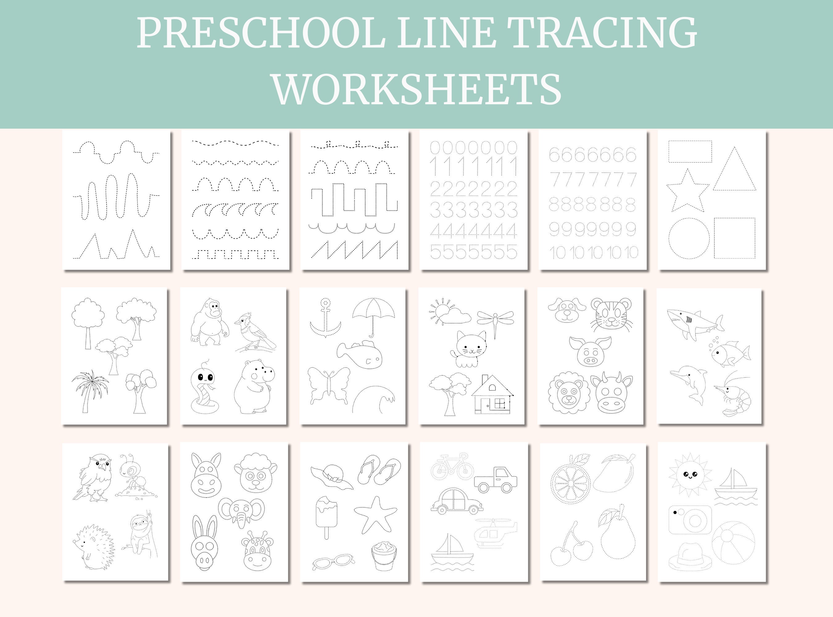 Preschool Line Tracing Worksheets, Lines Trace Pages Printable ...