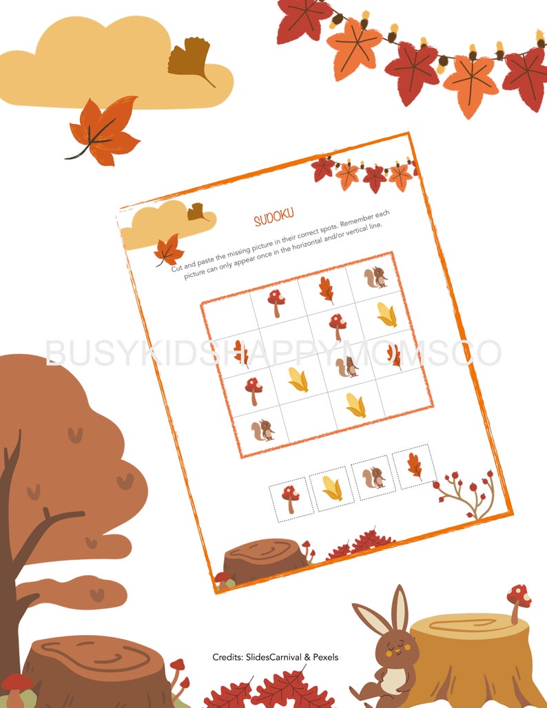 20 Pages Fall Activity Pack Printable Activity Bundle Pack / Party ...