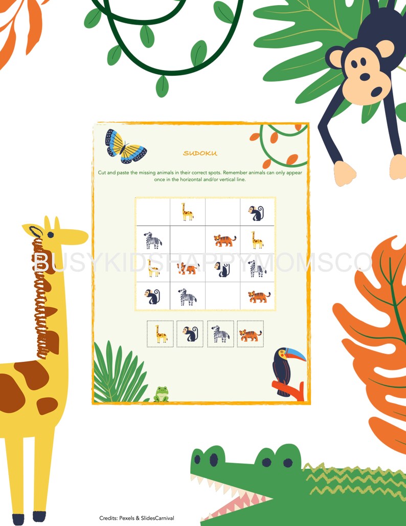 20 Pages Safari Activity Pack Printable Activity Bundle Pack - Etsy