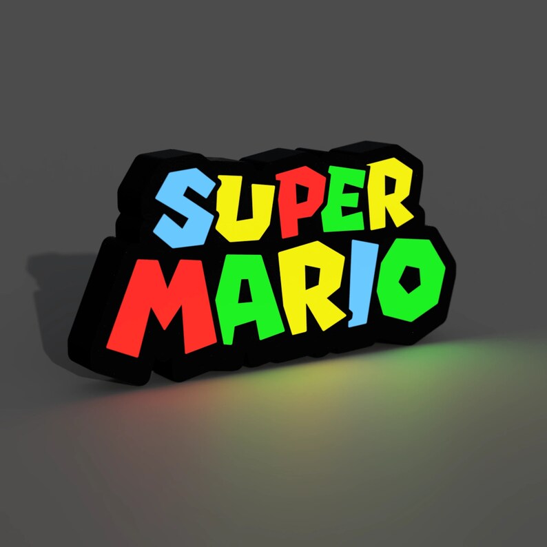 Super Mario LED Logo Nintendo Sign Neon Led Lightbox Gamer - Etsy