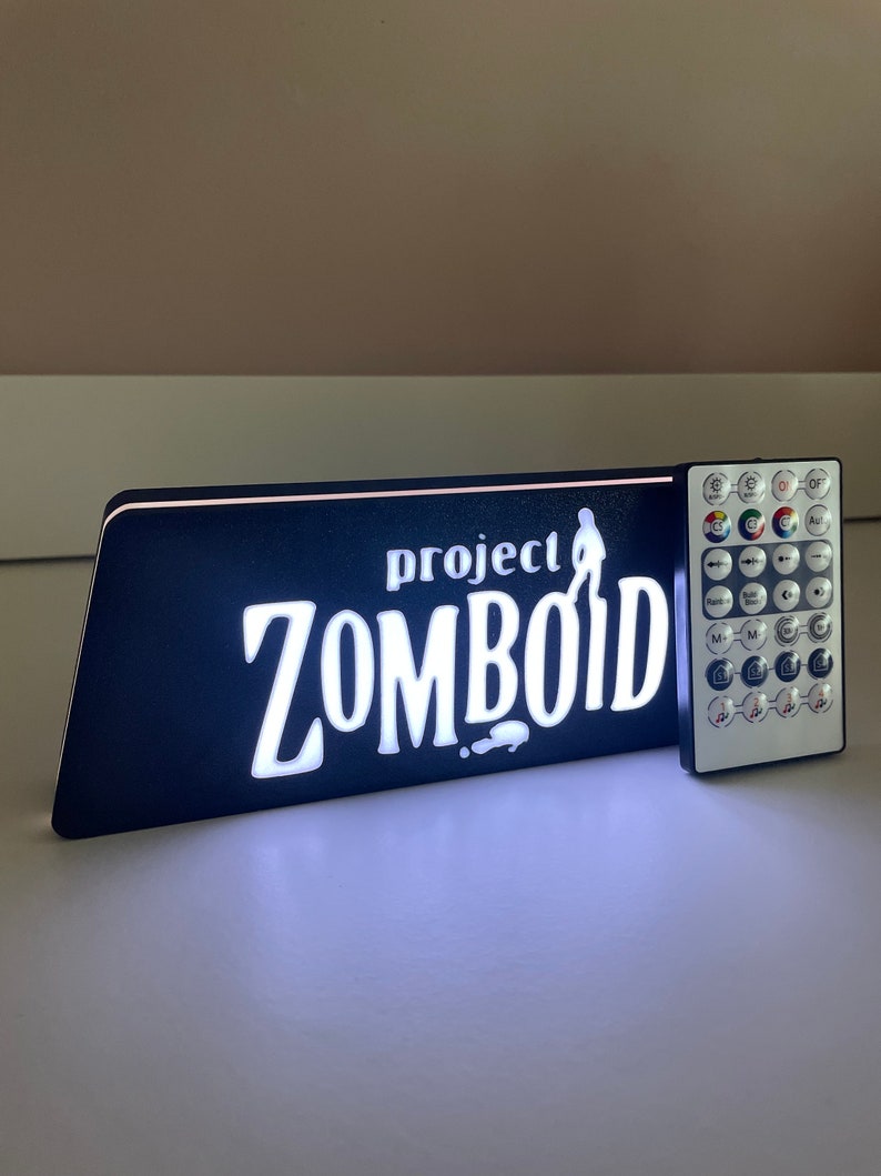 Project Zomboid RGB Led Sign Streamer Bedside Desk Gaming Bedroom Decor ...