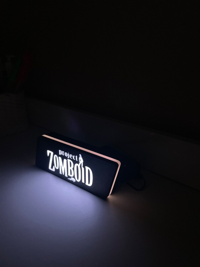 Project Zomboid RGB Led Sign Streamer Bedside Desk Gaming Bedroom Decor ...