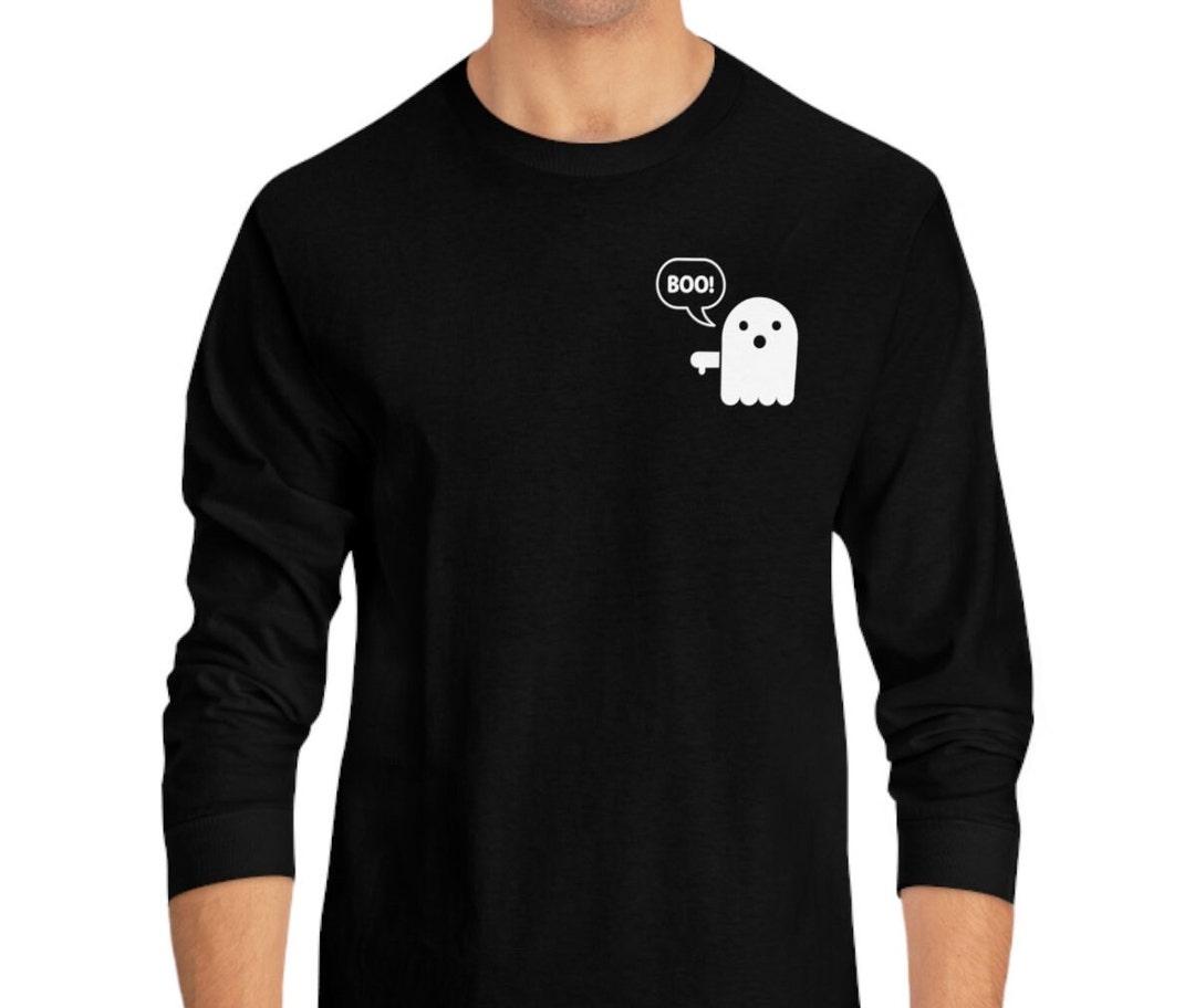 Unisex Boo Thumbs Down Classic Long Black Sleeve T-shirt. Funny ...