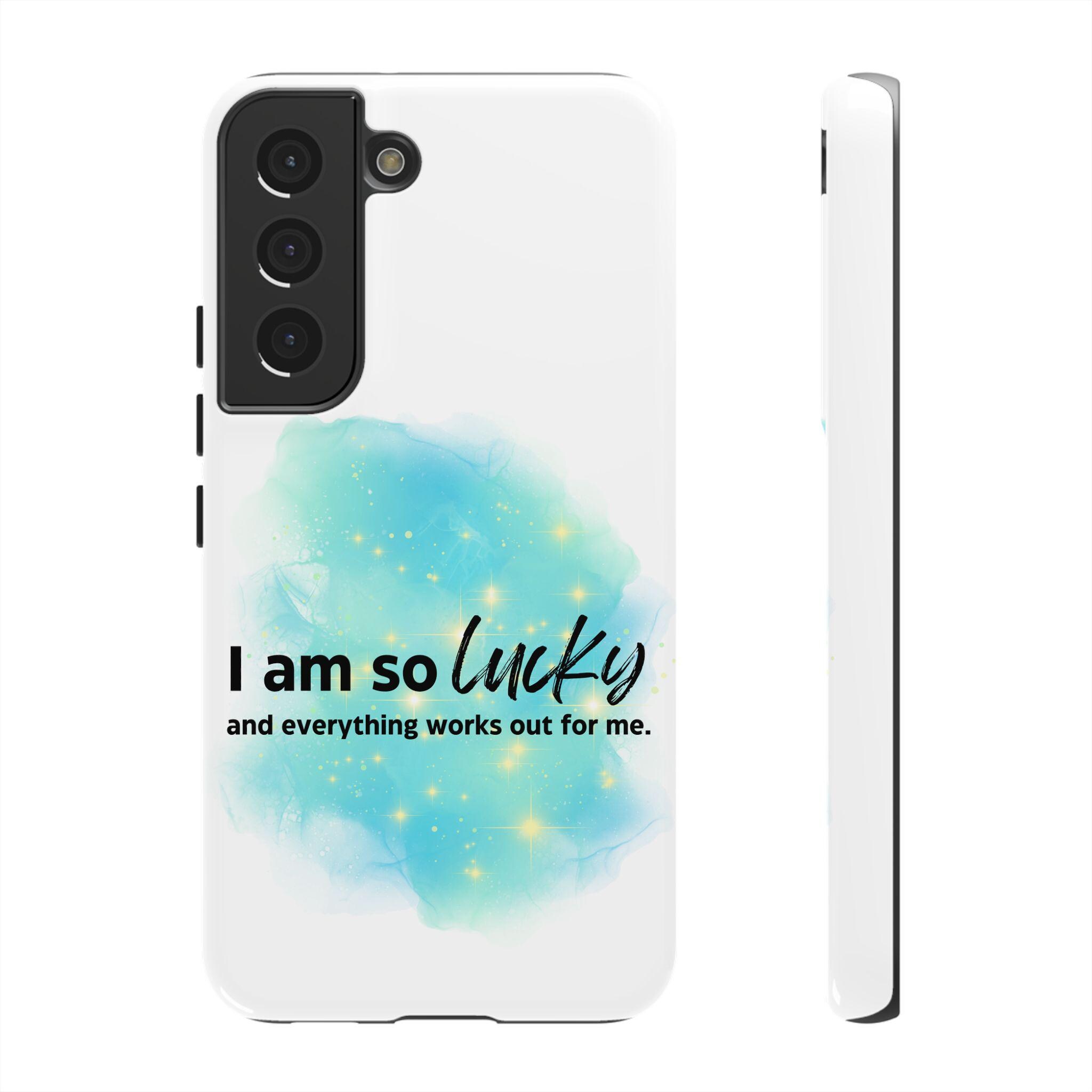 Lucky Girl Syndrome Blue Galaxy Phone Case, Manifestation iPhone Case ...