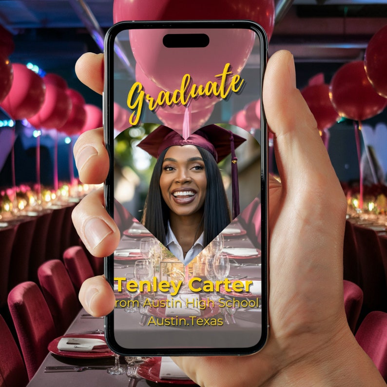 Maroon Graduation Invitation 2024, Graduation Video Canva Template ...