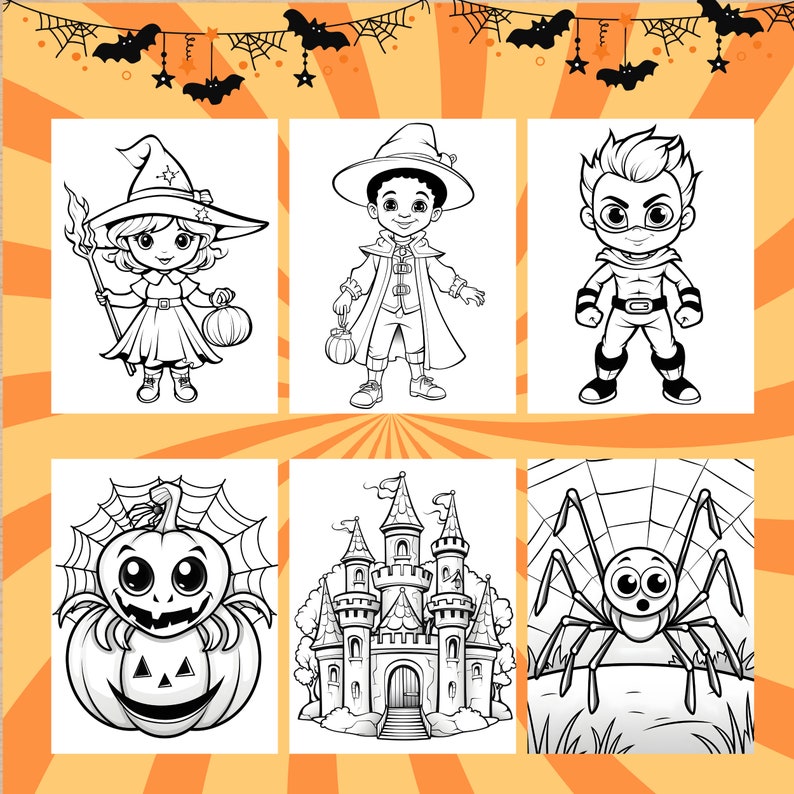 Halloween Coloring Pages for Kids. 60 Page Halloween Coloring Printable ...