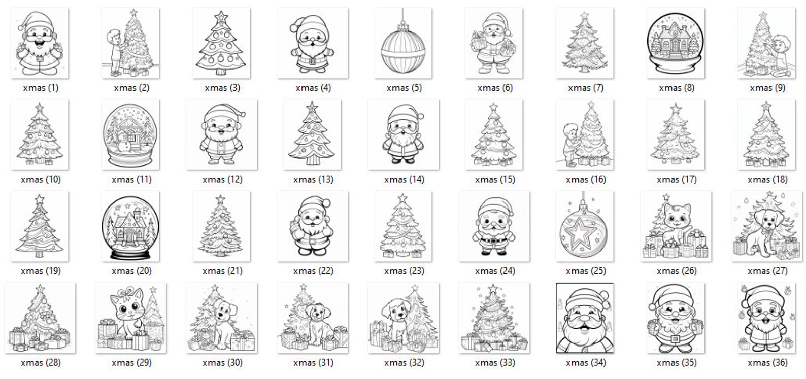 Christmas Coloring Pages for Kids. 36 Pages of Fun Coloring Christmas ...