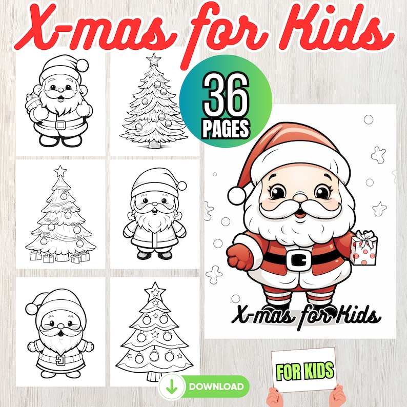 Christmas Coloring Pages for Kids. 36 Pages of Fun Coloring Christmas ...