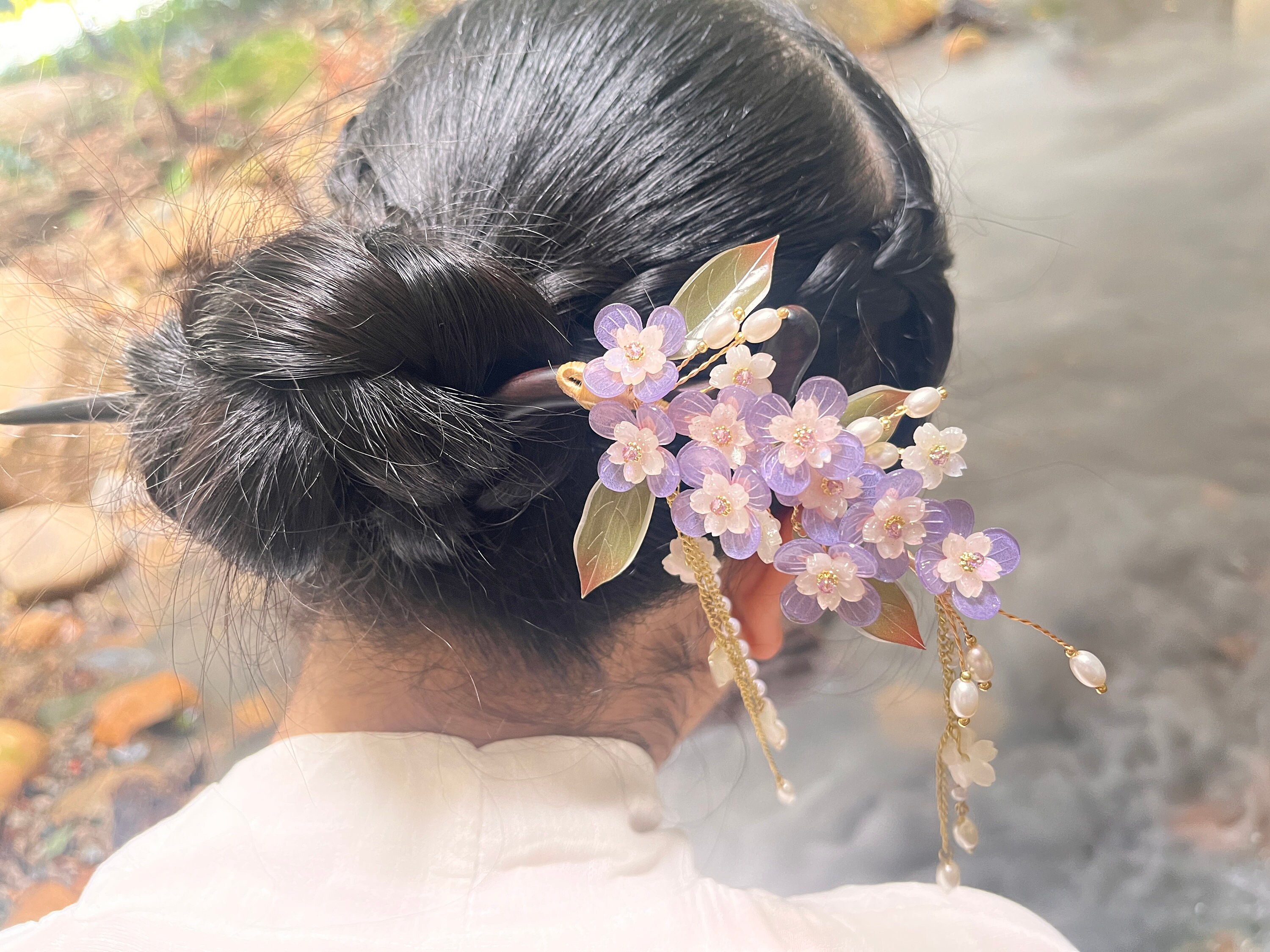 Fairy Wisteria Hair Stick,gorgeous and Elegant Purple Flower ...