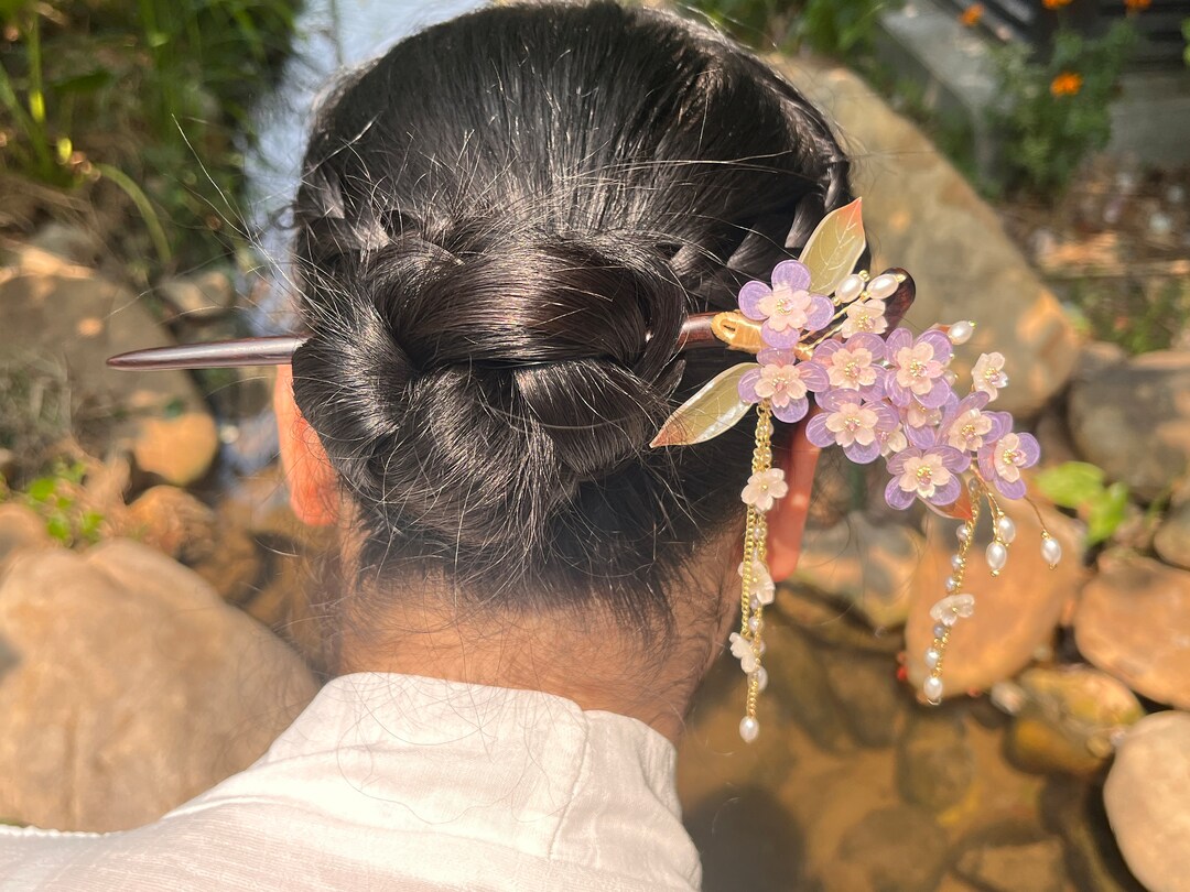 Fairy Wisteria Hair Stick,gorgeous and Elegant Purple Flower ...